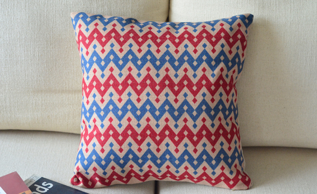 Blue And Red Waves Decorative Pillow on Luulla